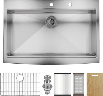 DeerValley 33'' Farmhouse Kitchen Sink, Apron Front Stainless Steel ...