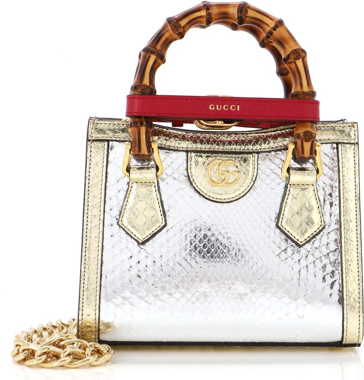 Gucci Nojum Diana NM Bamboo Handle Tote Python Mini - ShopStyle