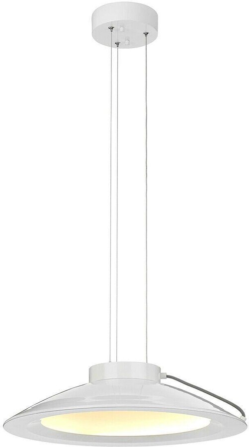 Loops 1 Bulb Ceiling Pendant Light Fitting White Painted LED 36W Bulb ...