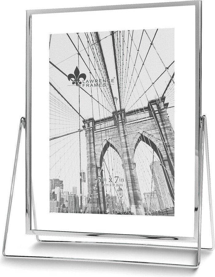 Curata 5x7 Harland Silver-Tone Metal Float Frame with Metal Stand ...