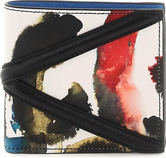 Alexander McQueen Watercolour Graffiti Harness Bi-Fold Wallet - ShopStyle