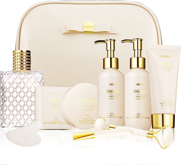 Lovery Luxury Spa Kit Premium Vanilla Bath and Body in Leather Bag ...