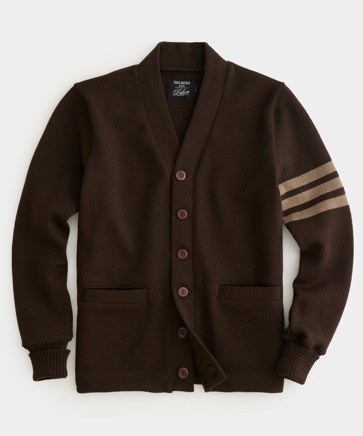 Todd Snyder x Dehen Classic Cardigan in Dark Mocha - ShopStyle