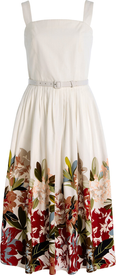 Adam Lippes Hoban Rhododendron-Printed Cotton-Poplin Midi Dress - ShopStyle