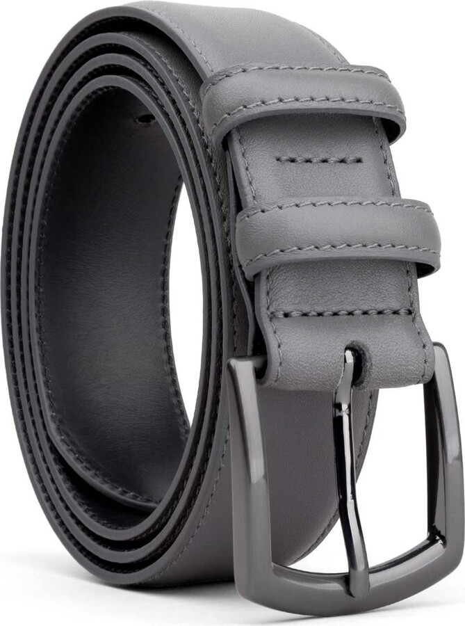 Dalgado Men's Classic Leather Belt Dark Grey Tommaso - ShopStyle