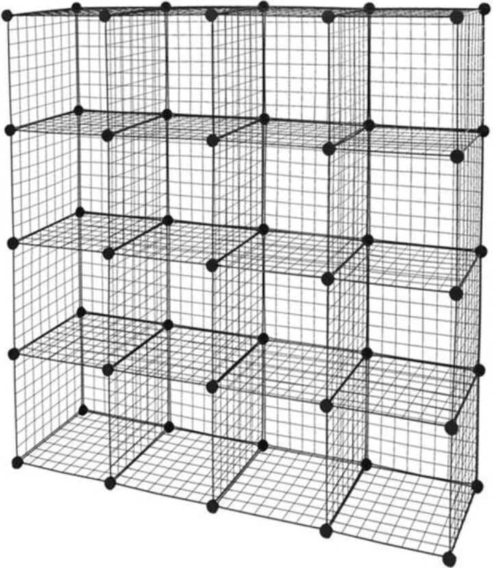 16-Cube Organizer Cube Storage Metal Grid Multifunction Shelving Unit ...