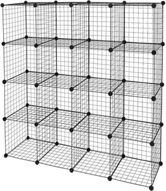 16-Cube Organizer Cube Storage Metal Grid Multifunction Shelving Unit ...