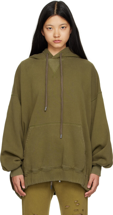 R 13 Green Jumbo Hoodie - ShopStyle