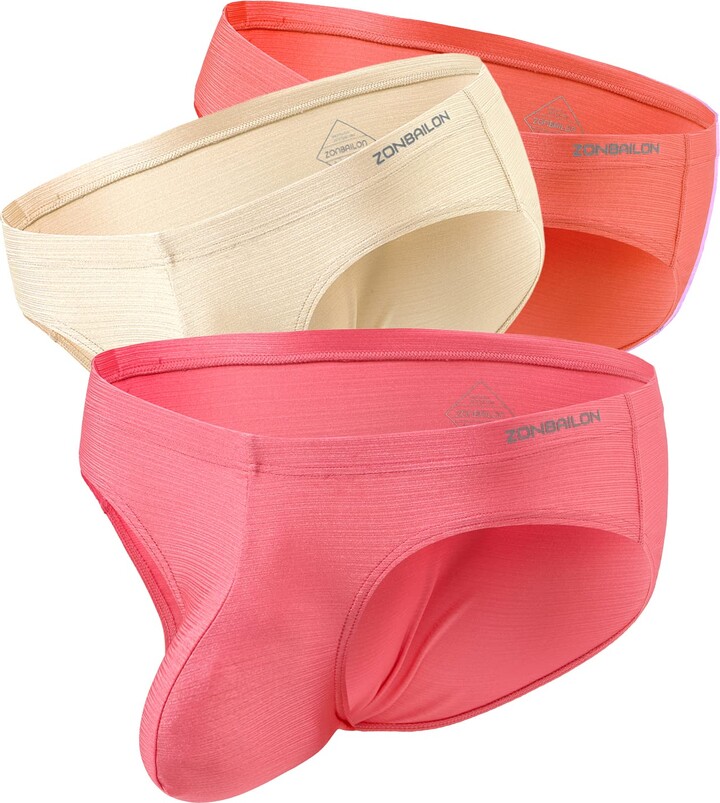 BIATWOWR Male Briefs Pouch Underwear Mens With Largr Pouch Ice Silk ...