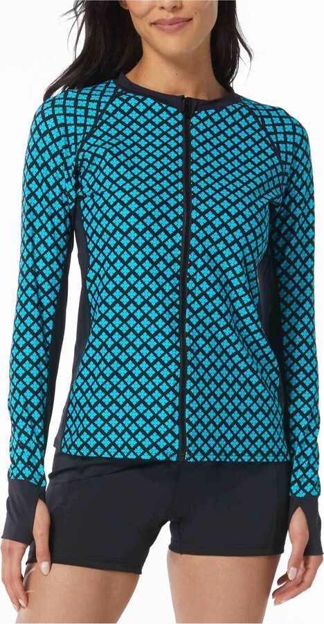 Beach House Sport Women's Ava Zip Front Floral Rash Guard - ShopStyle ...