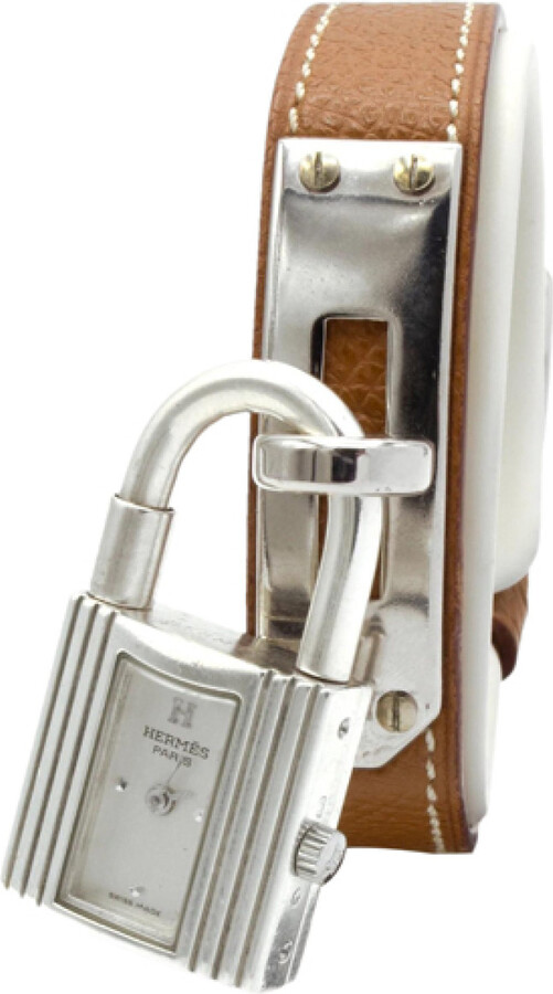 Hermes Kelly silver watch - ShopStyle