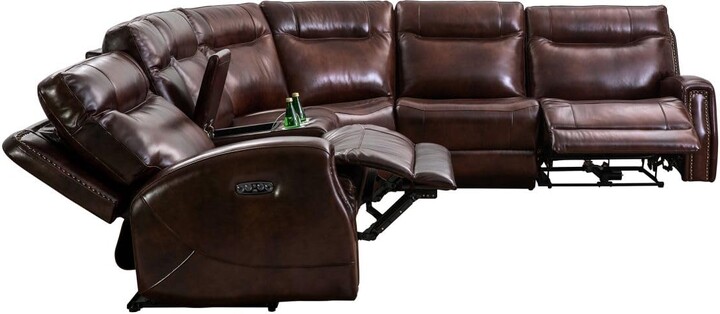 UOCFYK Genuine Leather Electric Sectional Recliner Sofa Set Oversized ...