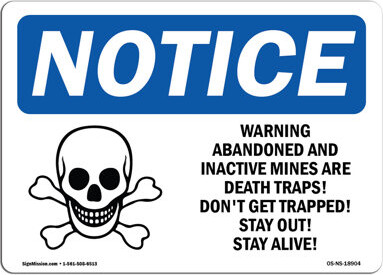 SignMission Osha Notice Warning Abandoned and Inactive Sign with Symbol ...