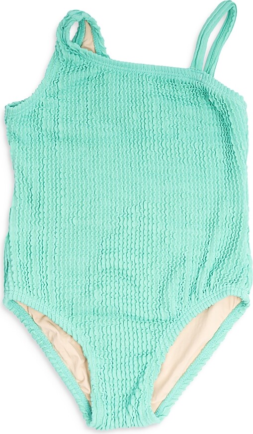 Shade Critters Girls' One Shoulder Textured Crinkle One Piece Swimsuit ...