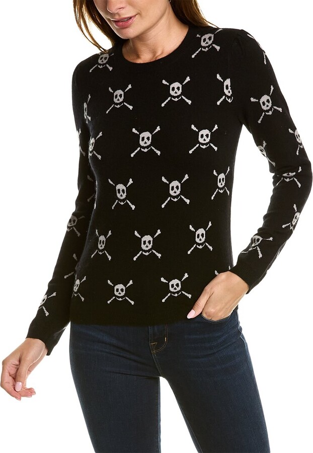 Two Bees Cashmere Skull Pattern Wool & Cashmere-Blend Sweater - ShopStyle