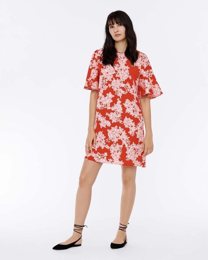 Diane von Furstenberg Arlene Cady-Blend Mini Dress in Open Blossom ...