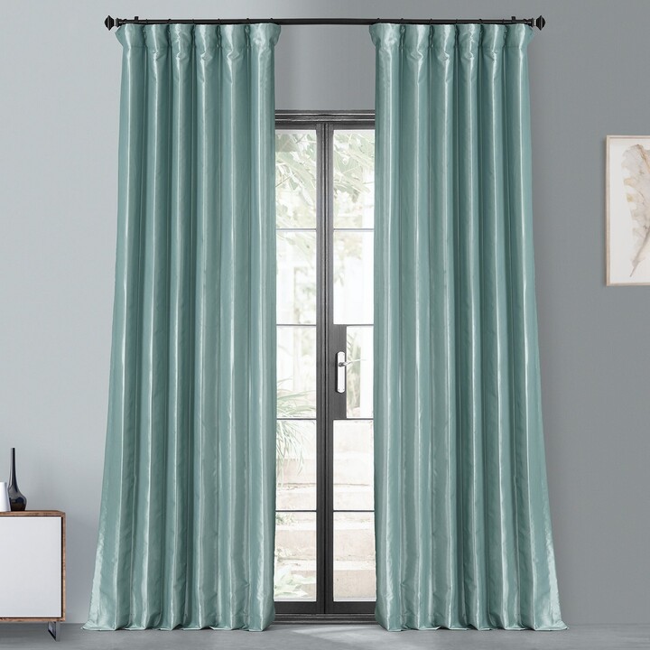 Exclusive Fabrics Exclusive Fabric Faux Silk Taffeta 120-inch Blkout ...