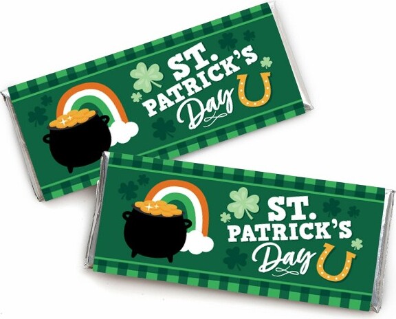 Big Dot of Happiness Shamrock St. Patrick's Day - Candy Bar Wrapper ...