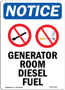 SignMission Generator Room Diesel Fuel Sign with Symbol - ShopStyle ...