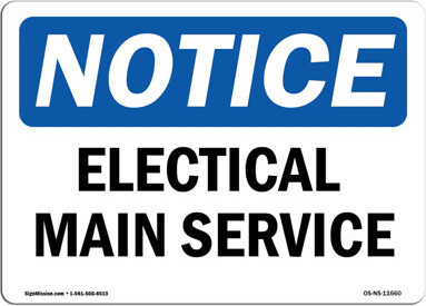 SignMission Electrical Main Service Sign - ShopStyle Desks