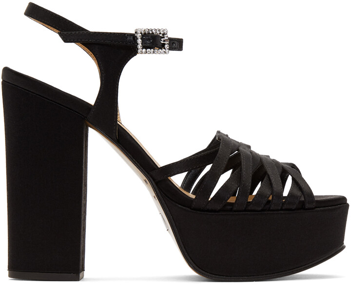 Marc Jacobs Black 'The Glam' Heeled Sandal - ShopStyle