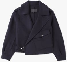 Levete Room Room Womens Owa Asymetric Jacket In Dark Navy - ShopStyle