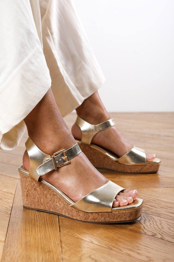 Where's That From 'Harlow' Cork Platform Wedge - Metallics - ShopStyle ...