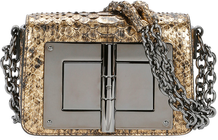 Tom Ford Natalia Laminated Python Small Shoulder Bag - ShopStyle