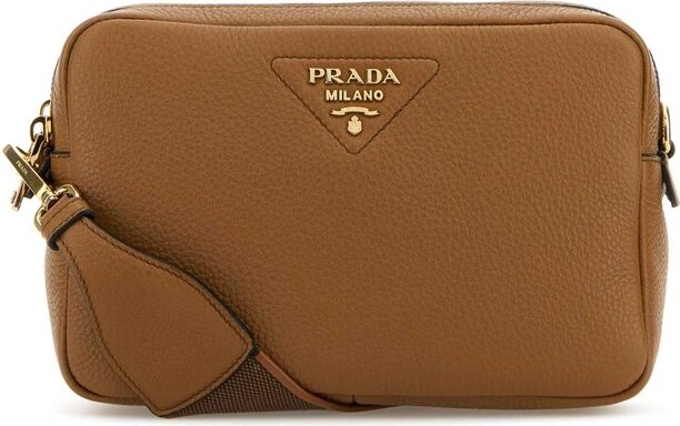 Prada Logo Detailed Zipped Medium Crossbody Bag - ShopStyle