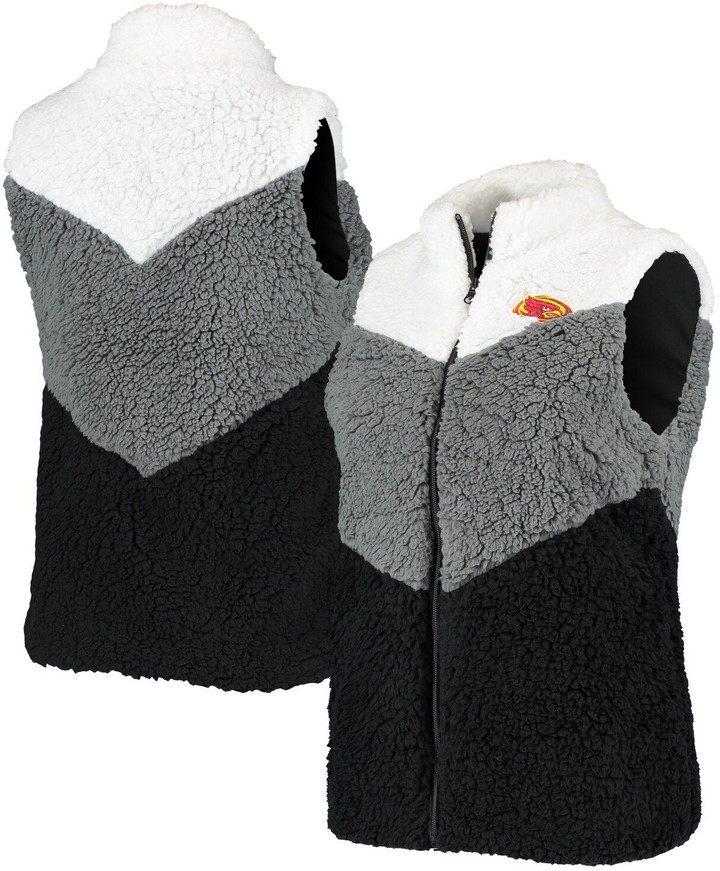 Women's Black Iowa State Cyclones On Point Popcorn Chevron Sherpa Full ...