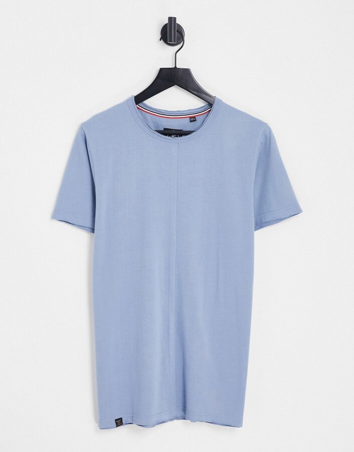 Le Breve boxy fit split seam t-shirt in blue - ShopStyle