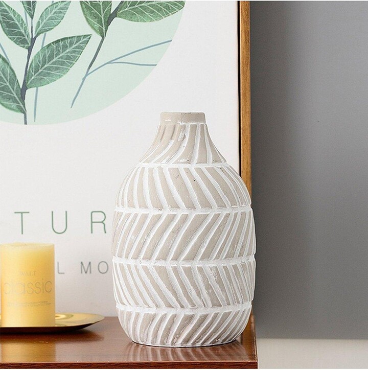 Living and Home Modern Distressed Ceramic Vase for Home Decor - ShopStyle
