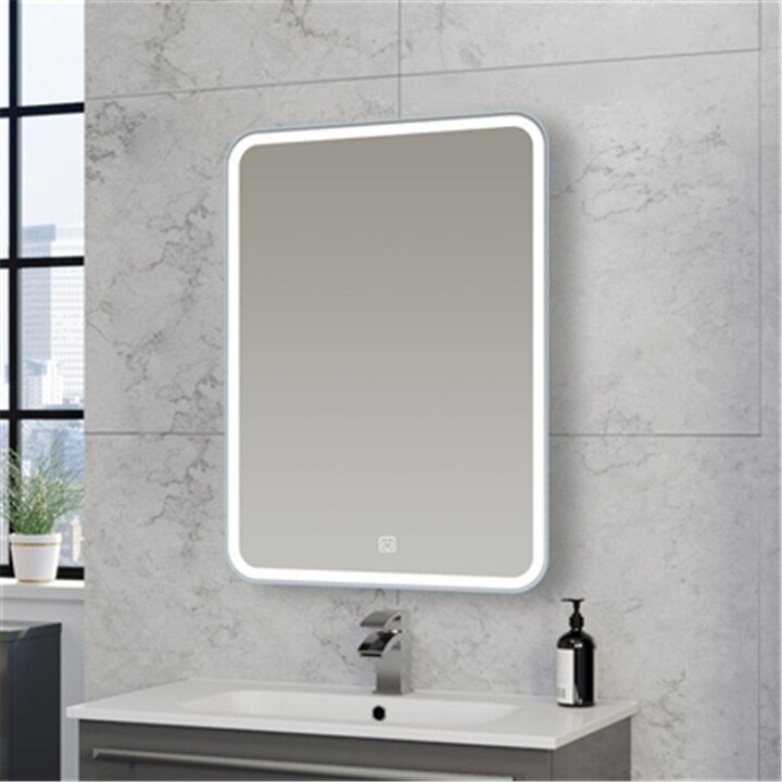Clifton 70cm Tall Rectangular (Rounded) LED Bathroom Mirror with ...