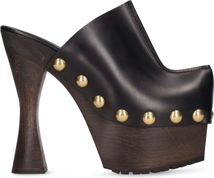 Etro 150mm Leather high heel clogs - ShopStyle