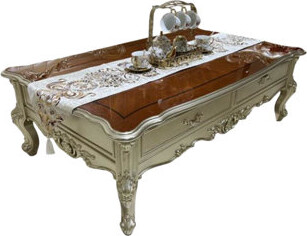 STAR BANNER European Coffee Table High-end Luxury Solid Wood L Coffee ...