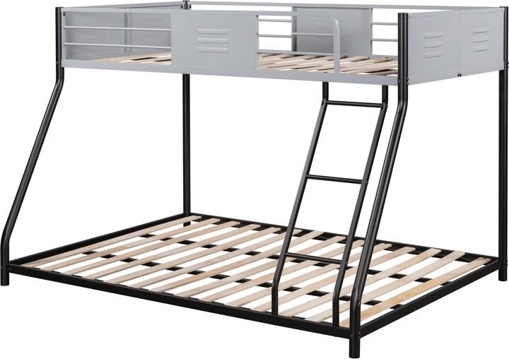 Metal Bunk Bed with Safety Ventilation Board Guardrail, Low Noise ...