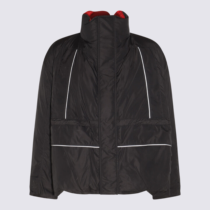 Balenciaga Black Nylon Wrap Parka Down Jacket - ShopStyle