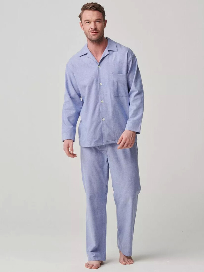 British Boxers Herringbone Brushed Cotton Pyjamas - ShopStyle