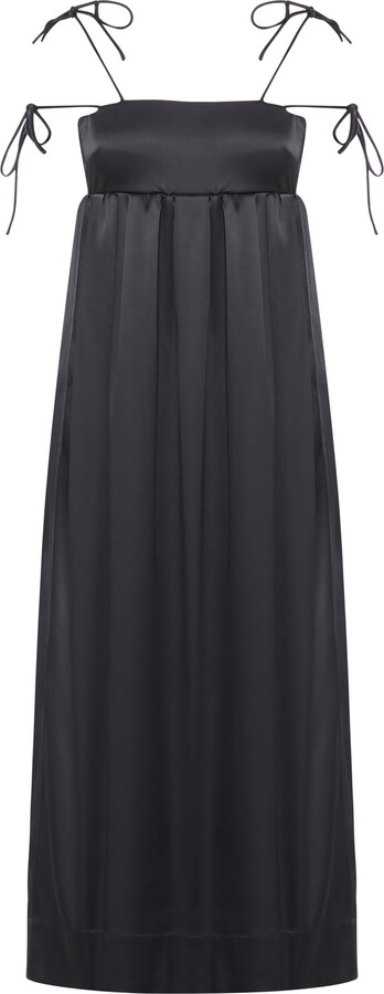 Ganni Double Satin String Long Dress - ShopStyle