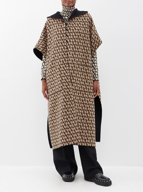 Valentino Garavani Reversible Toile Iconographe Wool-blend Cape - ShopStyle