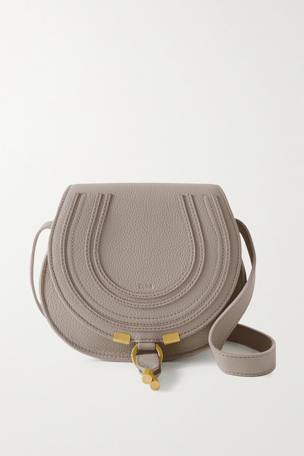 Chloé Marcie Mini Textured-leather Shoulder Bag - Gray - ShopStyle
