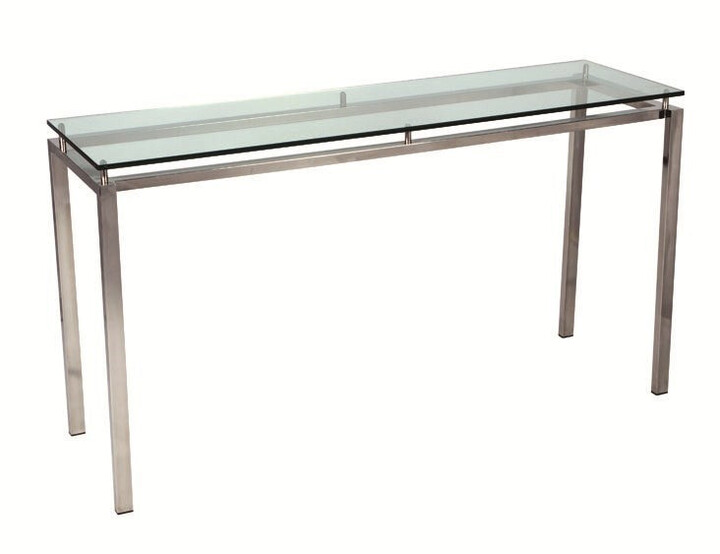 R & V LIVING Reflective Console Table Clear Glass, Polished / 120cm x ...