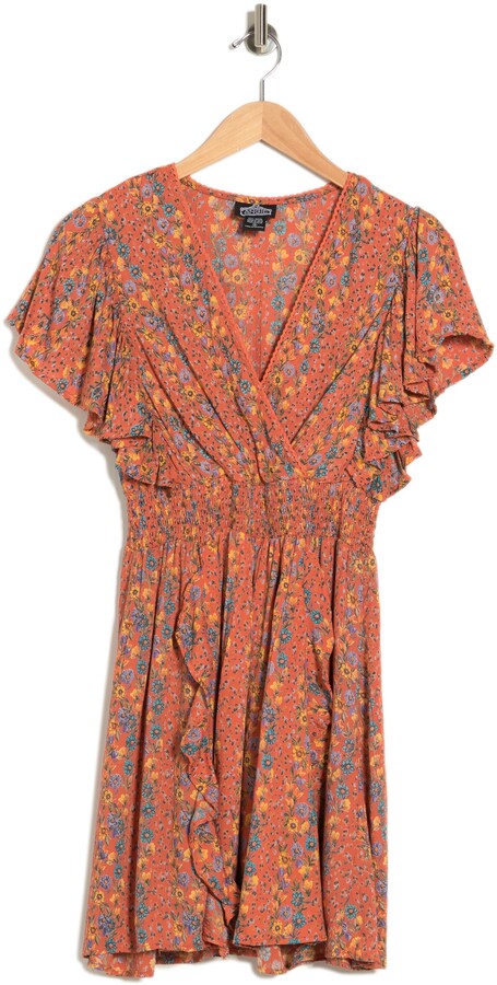 Angie V-Neck Flutter Sleeve Dress - ShopStyle