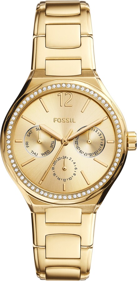 Fossil Women's Eevie Multifunction, Gold-Tone Stainless Steel Watch ...