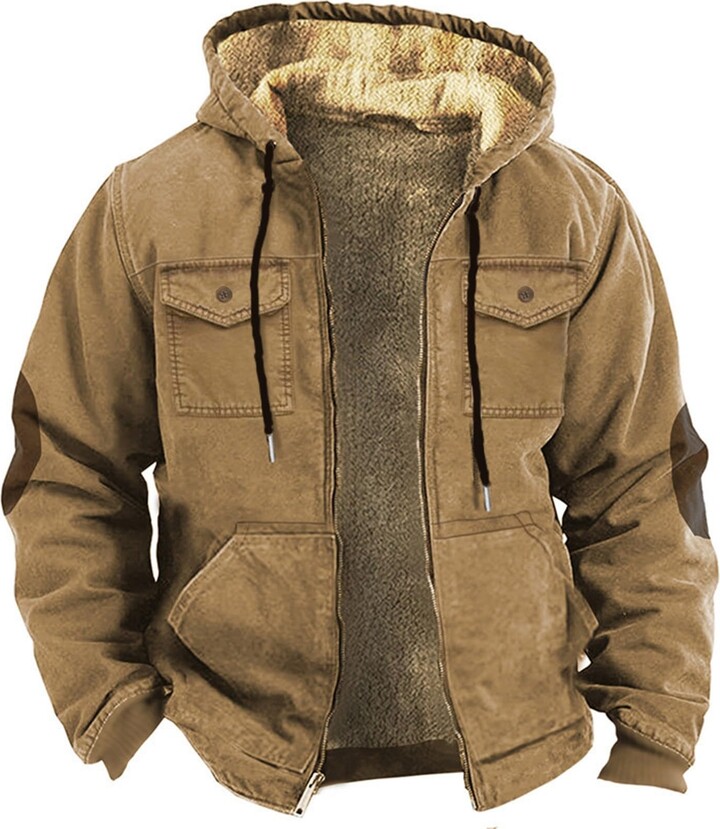 Cenlang Mens Cropped Jacket Vintage Corduroy Jacket Mens Casual Jacket ...