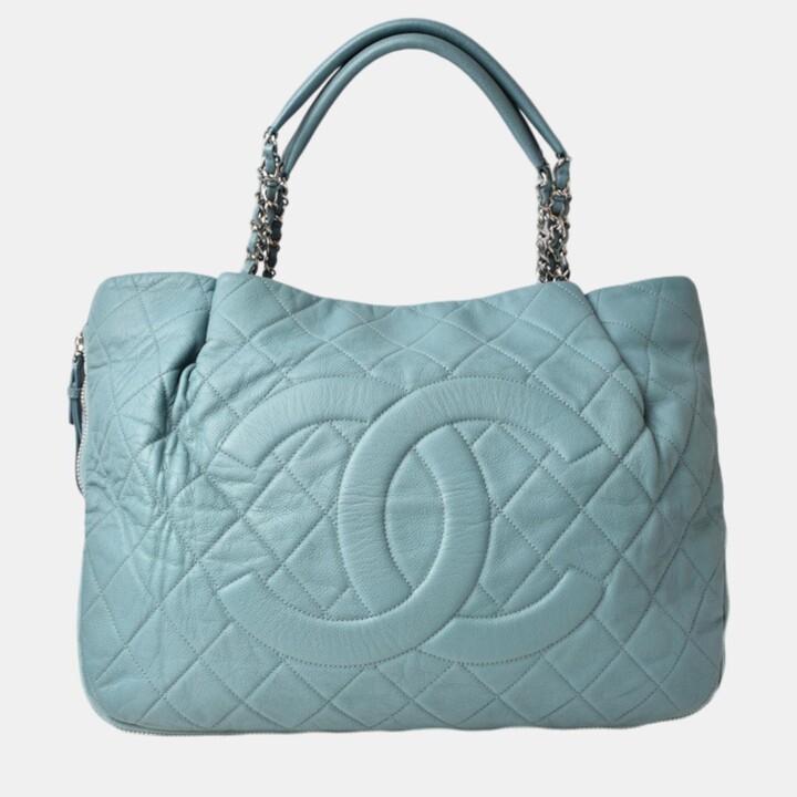Chanel Blue Quilted Timeless Caviar Expandable Tote Bag - ShopStyle