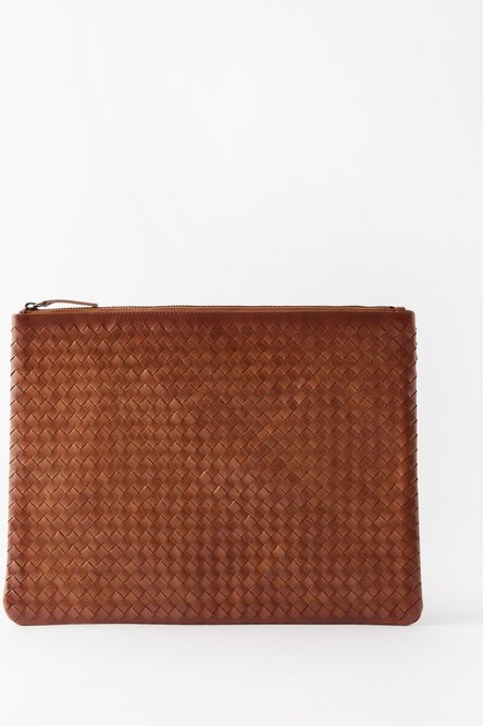 DRAGON DIFFUSION Woven-leather Pouch - ShopStyle Clutches