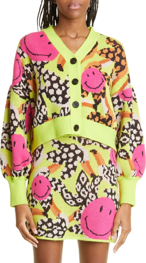 Farm Rio Tucanissimo Smiley Jacquard Cardigan - ShopStyle