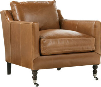 Rowe Furniture Madeline 33" W Genuine Full Grain Leather Armchair ...