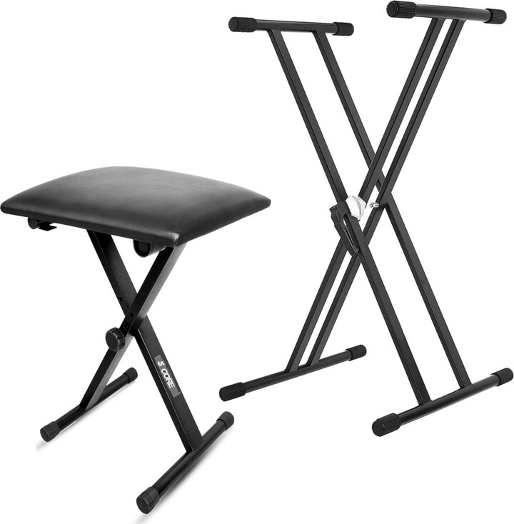 5 Core Keyboard Stand Double X Style Adjustable Piano Riser + Keyboard ...